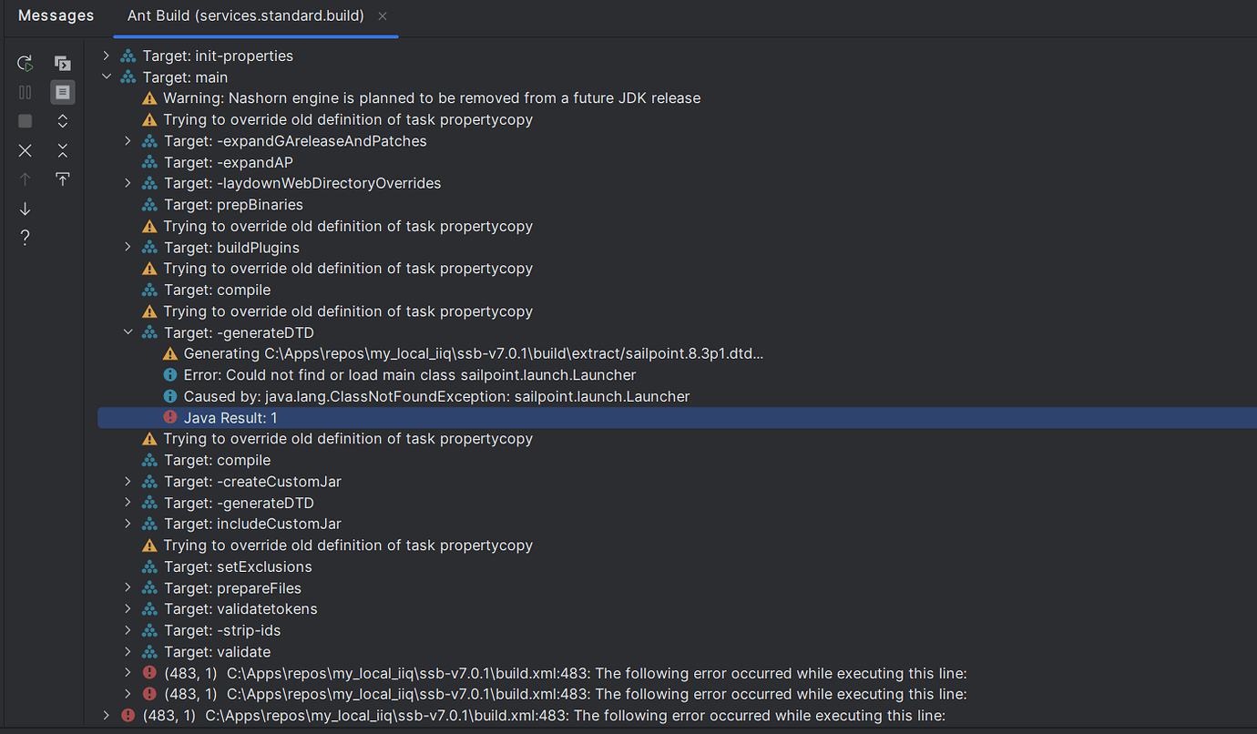 Ssb-v7.0.1 build project - IIQ Discussion and Questions - SailPoint Developer Community