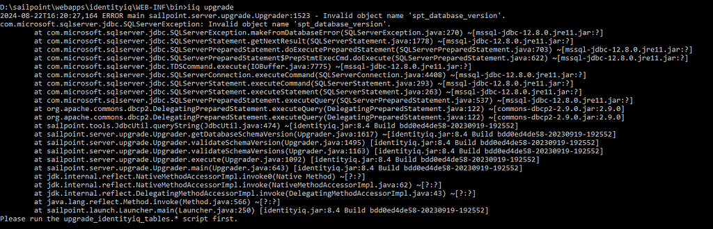 IIQ upgrade issue from 8.3 to 8.4 - IIQ Discussion and Questions - SailPoint Developer Community