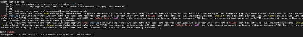 SSB Version checker Error - IIQ Discussion and Questions - SailPoint Developer Community