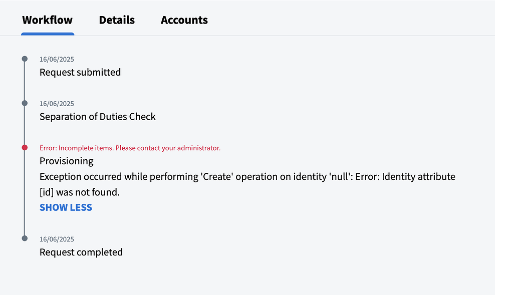 NERM Create Account - ISC Discussion and Questions - SailPoint Developer Community