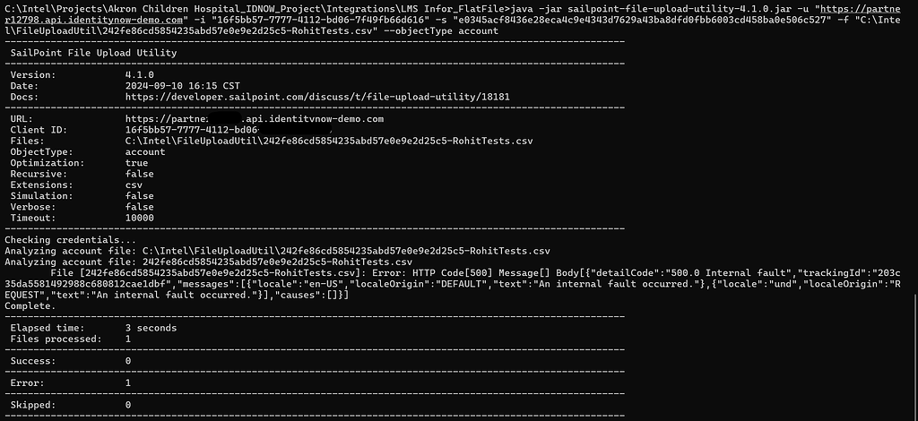 File Upload Utility is throwing 500 Error - ISC Discussion and Questions - SailPoint Developer ...