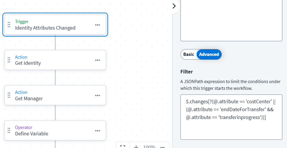 Trigger type identity attribute, with filter two conditions - ISC ...