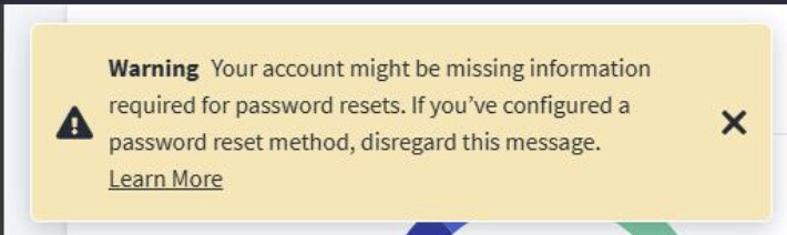 Hide Warning message : Your account might be missing information - ISC Discussion and Questions ...