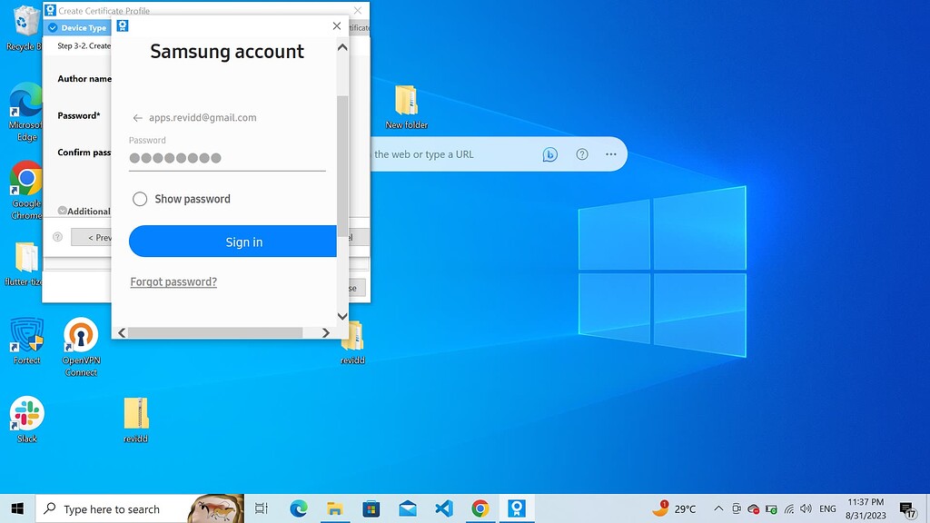 Unable to sign to samsung account using certificate manger tizen - Smart TV - Samsung Developer ...