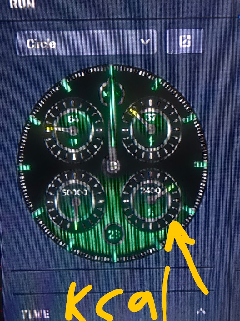 Kcal Chronometer Needle Text Tag 0 to 360 - Watch Face Studio - Samsung ...