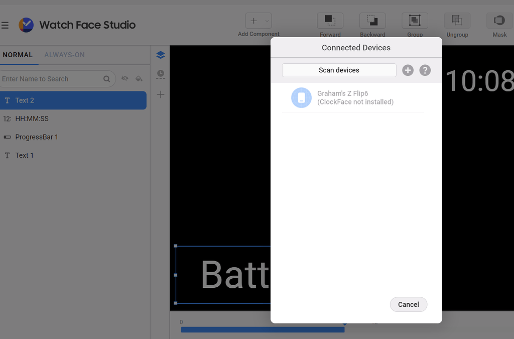 WFS 1.7.9 - Cover Screen Run on Device - Watch Face Studio - Samsung ...