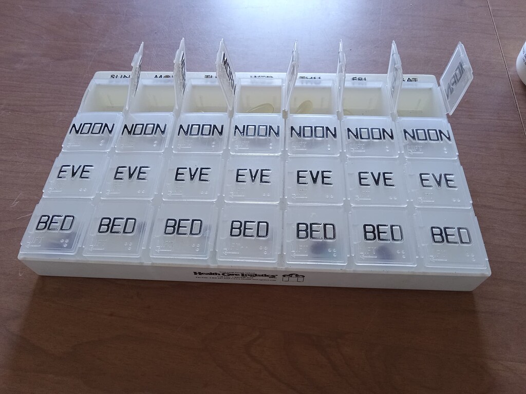 What day and how many times do you fill your pill container for the ...