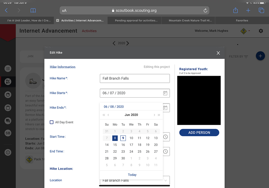 Bug? Dates for activity are restricted - Internet Advancement ...