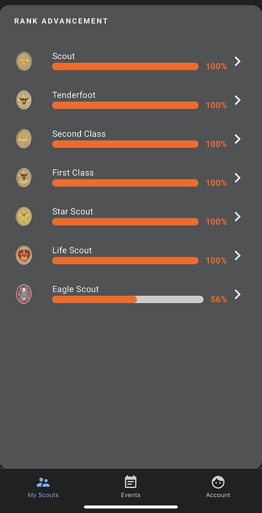 Life rank completed, approved, and awarded, but not showing in app - Scouting Mobile App ...