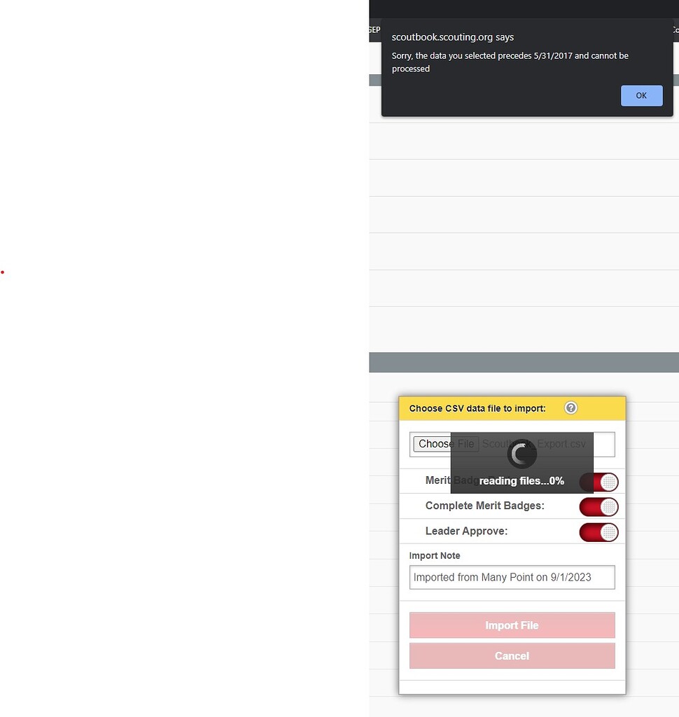 Error uploading Merit Badges from Summer Camp - Using Scoutbook & Scoutbook Plus - Scouting Forums