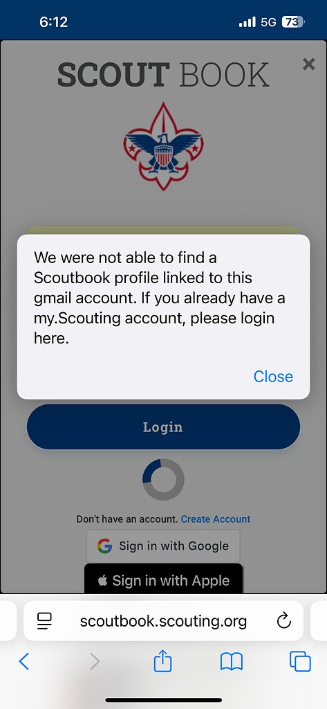 Can log into my.scouting but not scoutbook - Using Scoutbook ...