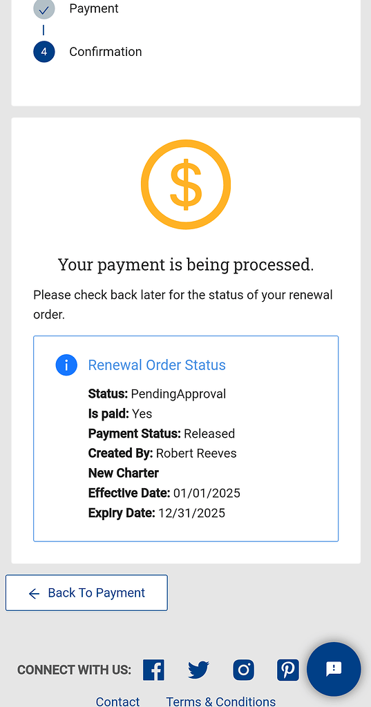 Unit renewal stuck on pending approval - My Scouting Tools - Scouting Forums