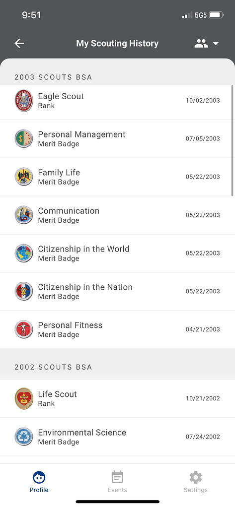 Adult profile Scoutbook Mobile App - Scouting Mobile App - Scouting Forums