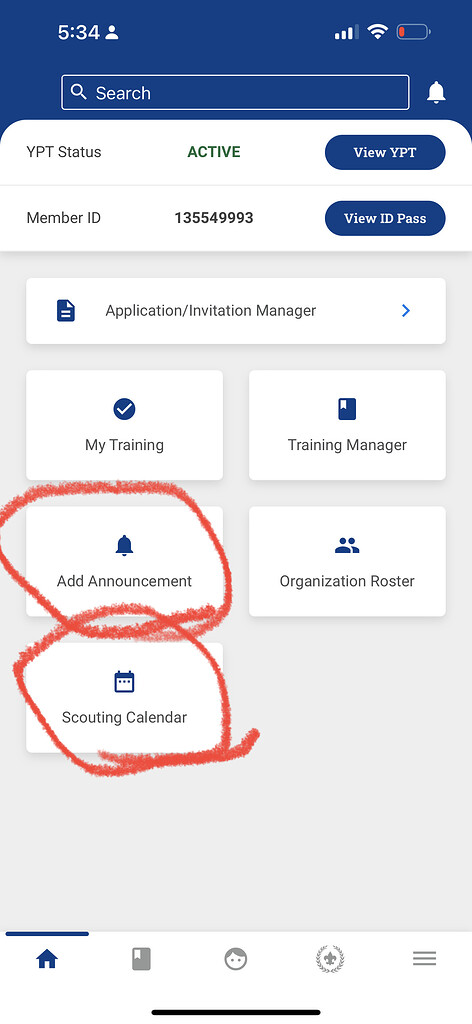 Add Announcement and Scouting Calendar need to be removed from app - MyScouting Mobile App ...