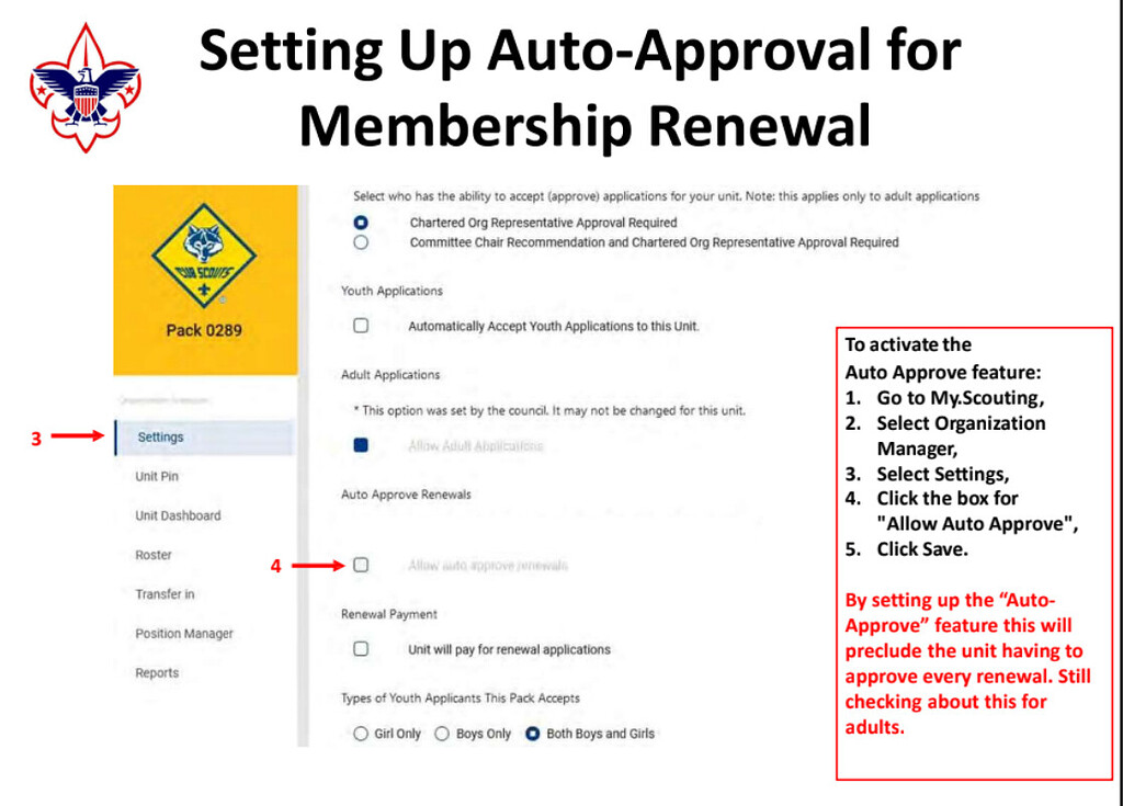 Accept Renewal Automatically in Organization Manager - My Scouting Tools - Scouting Forums
