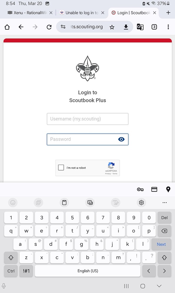 Unable to log in to Scoutbook Plus - Scoutbook & Scoutbook Plus Bugs - Scouting Forums