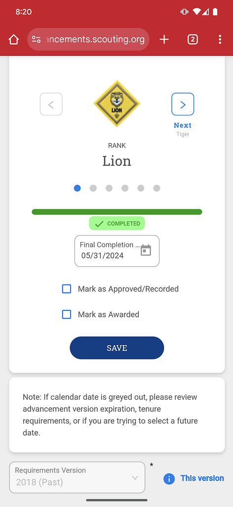 Can't remove rank completed date even though nothing is marked complete ...