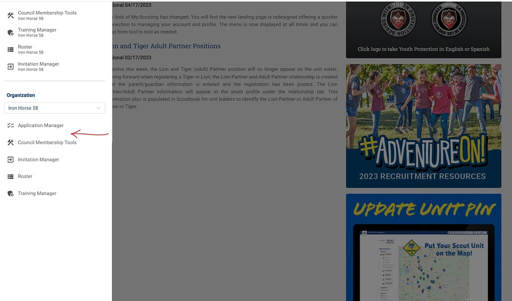 Commissioner Tools Does Not Show in the Menu of the new My.scouting interface - My Scouting ...