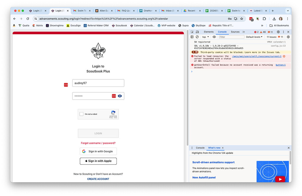 Missing Jwt Token Error New Calendar Bugs Scouting Forums