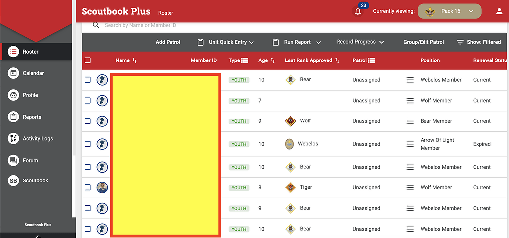 Bug: Scoutbook + showing Cub Pack as Scout Troop - Scoutbook ...