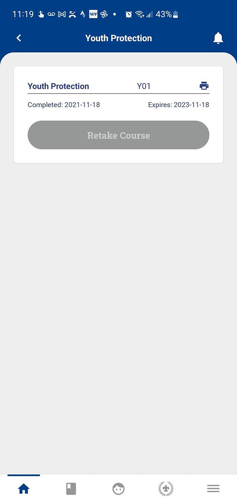 Retaking Unexpired YPT on mobile app - MyScouting Mobile App - Scouting ...