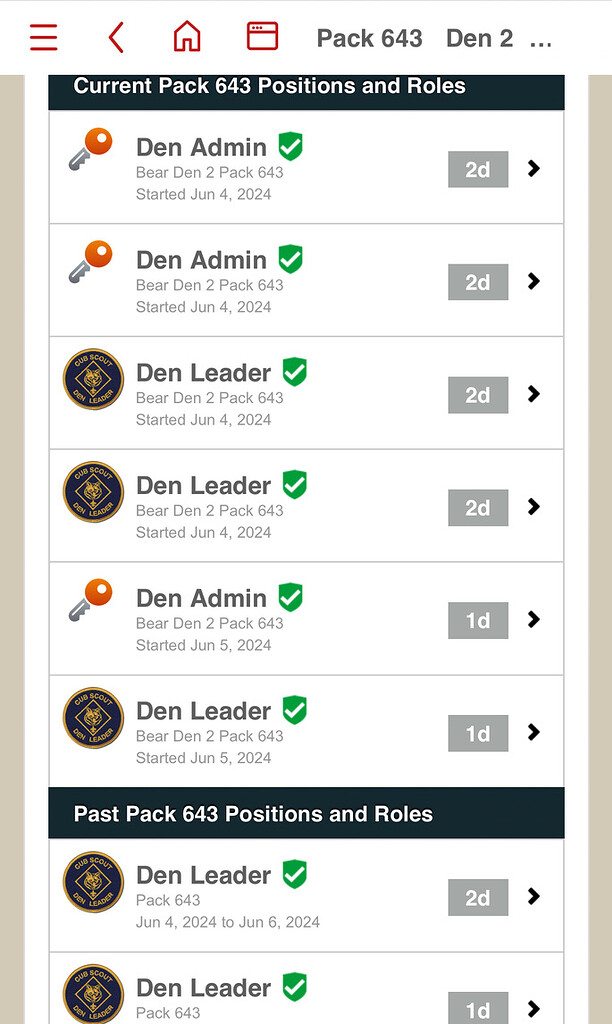 Duplicate Den Leader Positions - Scoutbook & Scoutbook Plus Bugs ...