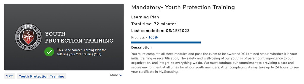 Incorrect sync between YPT Training and YPT Aging Report - My Scouting Tools - Scouting Forums