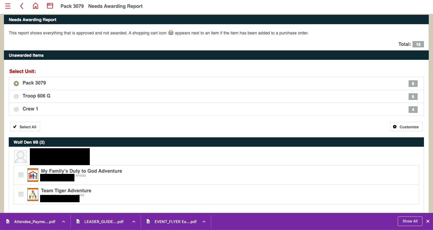 Belt loop mislabeled in Pack Reports? - Scoutbook & Scoutbook Plus Bugs - Scouting Forums