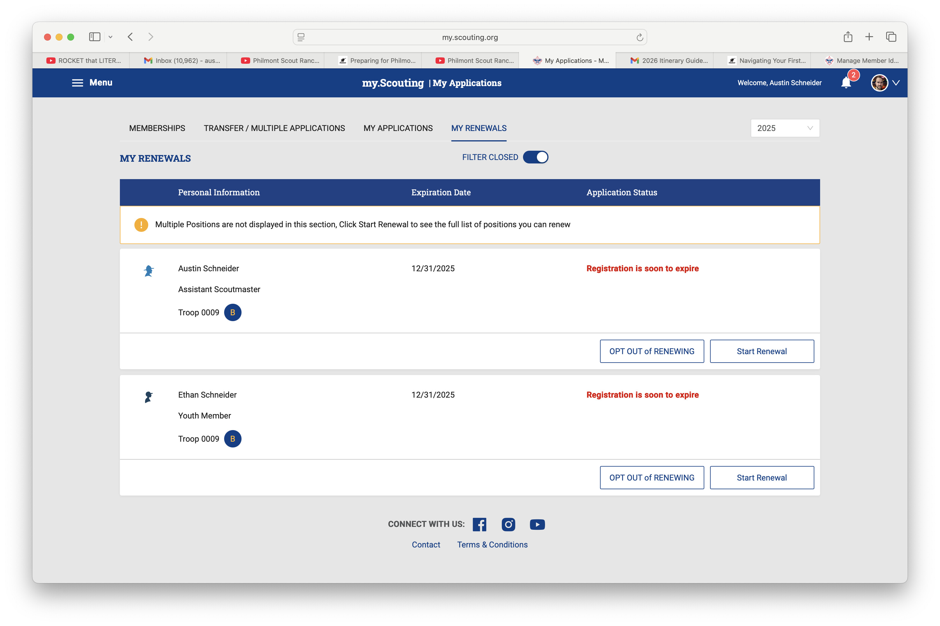 No Organization for Renewal Active - Internet Recharter - Scouting Forums