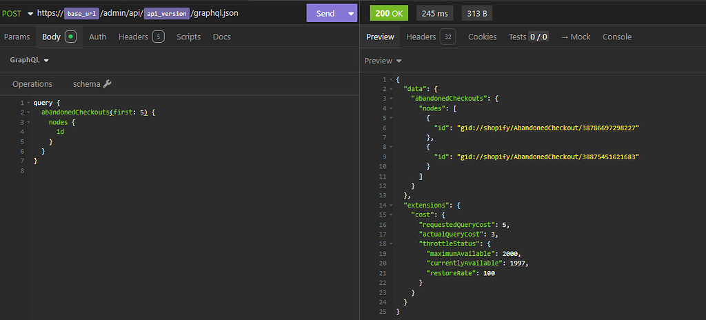 Graphql - how to query abandonedCheckouts by id - GraphQL Admin API Troubleshooting - Shopify ...