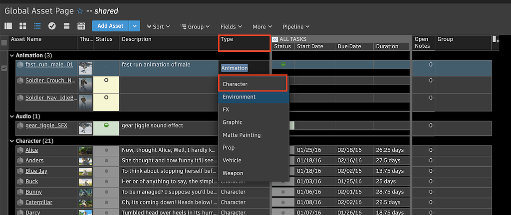 How can I organise my different types of Assets on a single Page - Flow ...