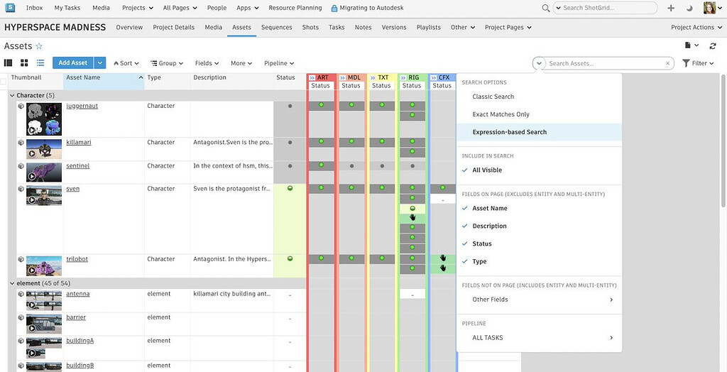 New ShotGrid feature: Expression-based Quick Search - Flow Production ...