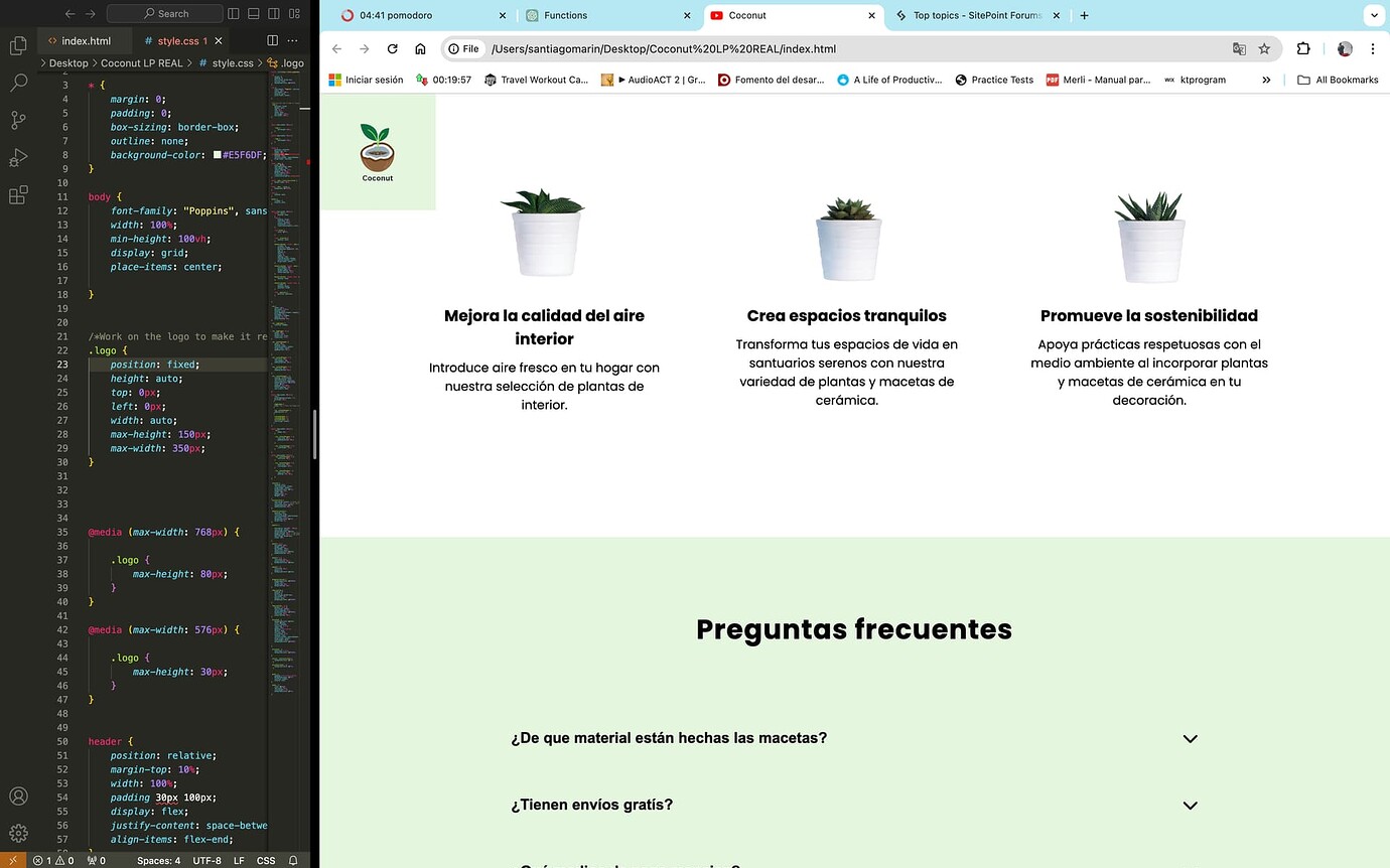 Logo to the left CSS - HTML & CSS - SitePoint Forums | Web Development ...