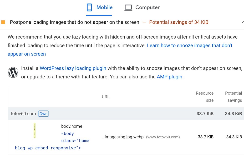 How to fix Preload the render image of the largest element with content and Postpone loading ...
