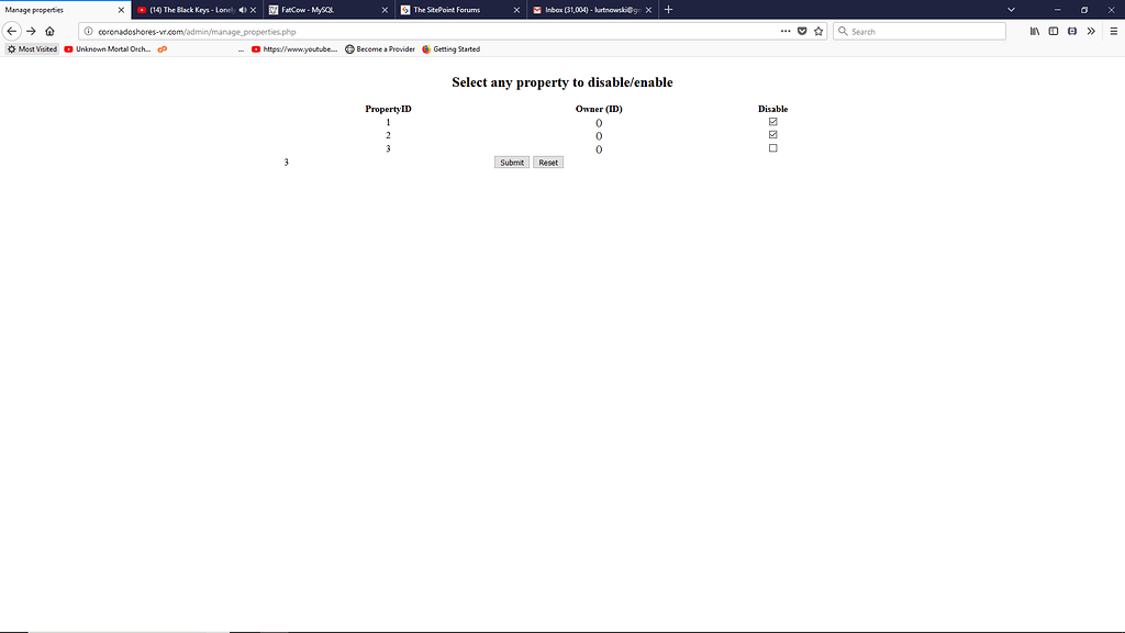 Use a checkbox to update a mysql table - PHP - SitePoint Forums | Web Development & Design Community