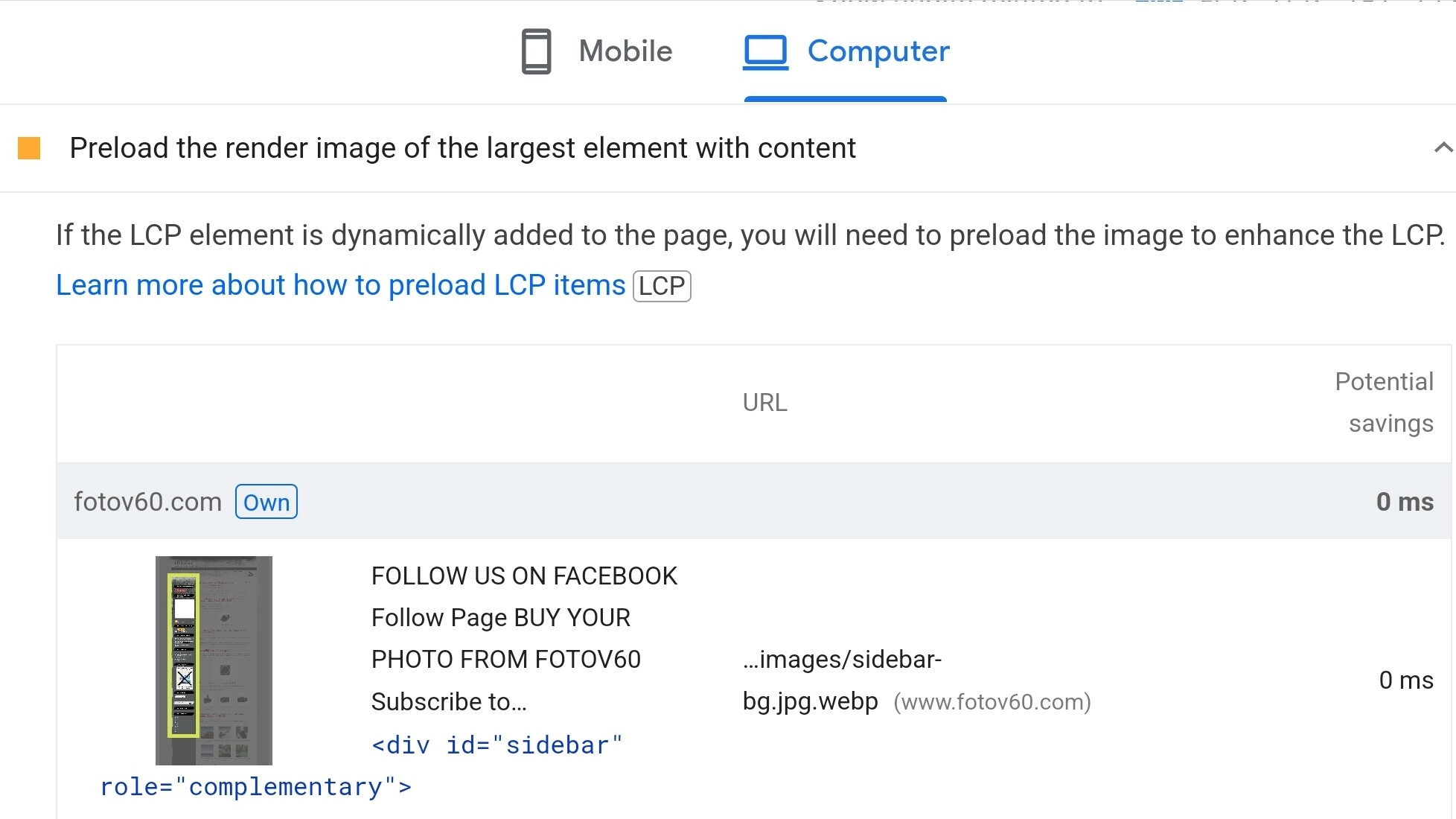 How To Fix Preload The Render Image Of The Largest Element With Content And Postpone Loading