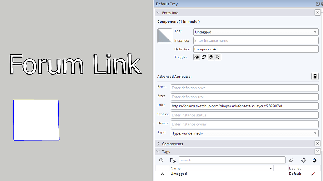 Hyperlink for text in layout? - Feature Requests - SketchUp Community
