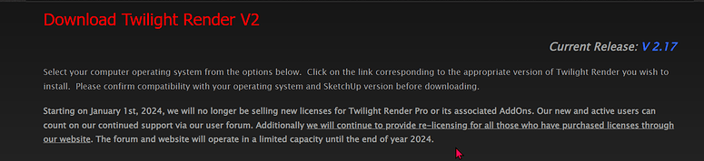 Twilight Render et SU2024 - Extensions - SketchUp Community