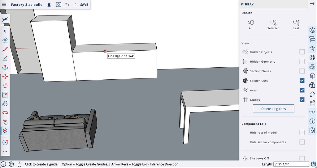 Tape Measure Tool Is Behaving Unexpectedly Sketchup For Web Sketchup Community