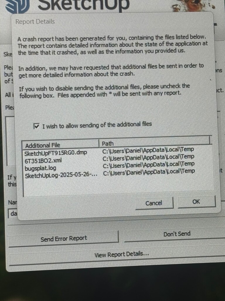 Bug splat when opening file or template urgent - Technical Problems ...