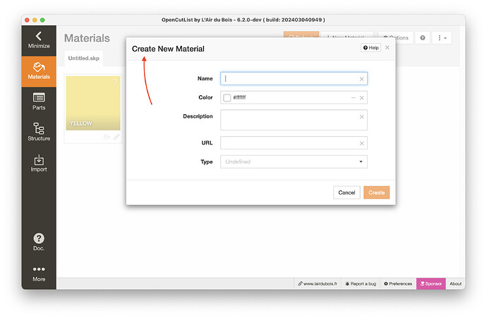 Open CutList Materials - Extensions - SketchUp Community