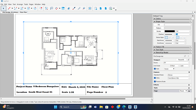 Selecting an object inside the model in layout - LayOut - SketchUp ...