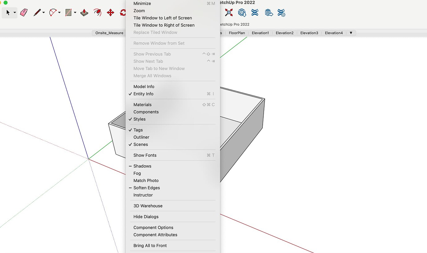 Tabs such as "styles, tags" are not showing in sketchup - Pro - SketchUp Community