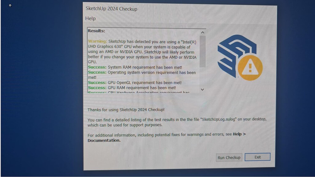 Sketchup insist on Integral Graphic card - Pro - SketchUp Community