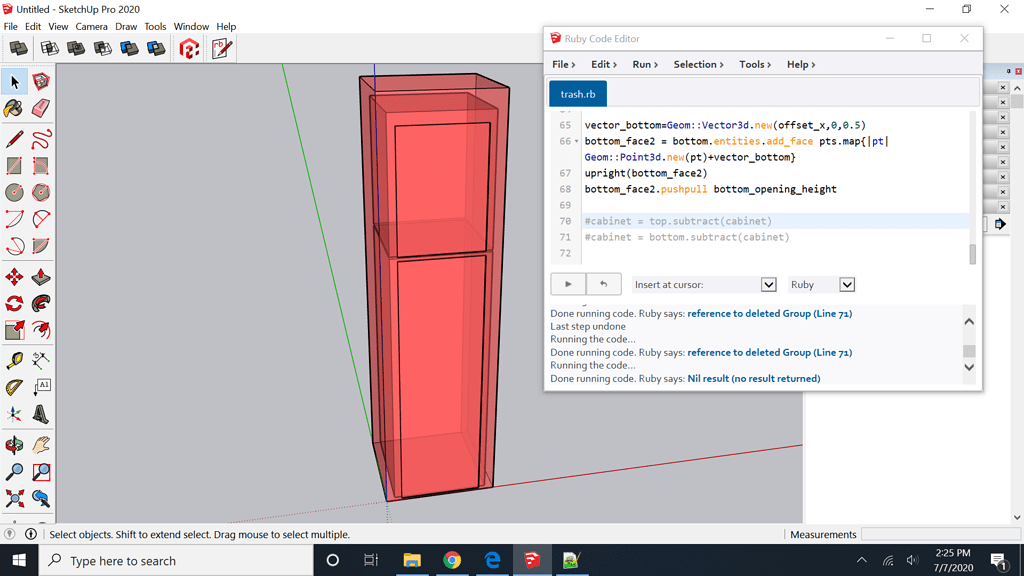 What am I doing wrong here? - Ruby API - SketchUp Community