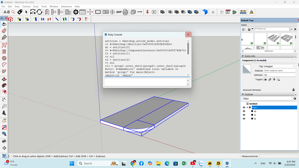 Help.Outer shell - Ruby API - SketchUp Community