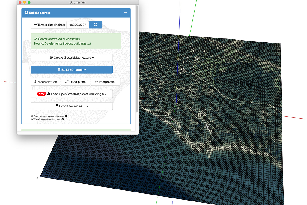 Oob Terrain OpenStreetMap data, Working? - Extensions - SketchUp Community