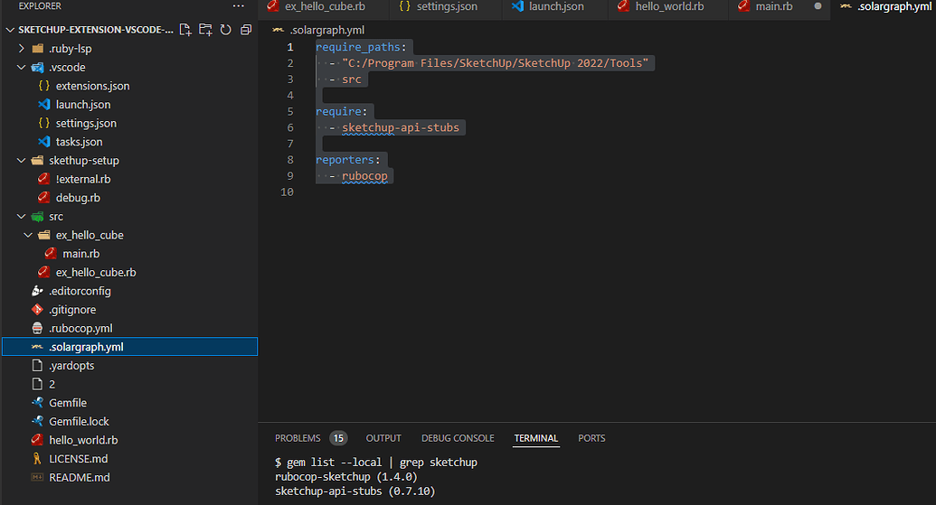 Intellisense of Sketchup and code compilation with vscode - Ruby API - SketchUp Community