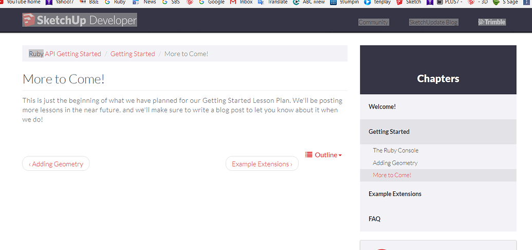 Ruby API Getting Started - Ruby API - SketchUp Community