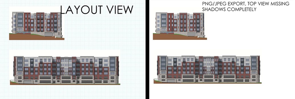 Incorrect shadows on export/ - LayOut - SketchUp Community